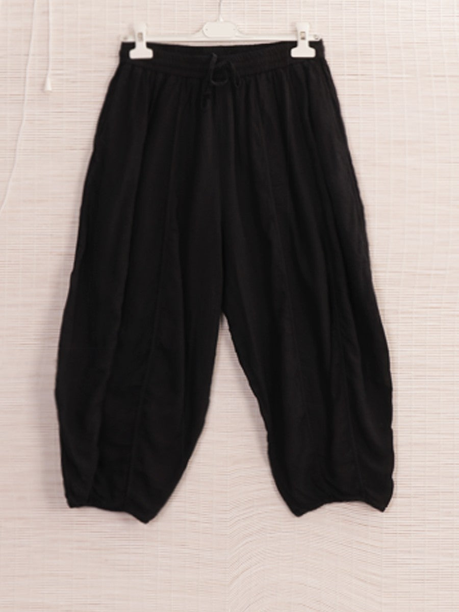 The Cottage Collection | Jonnie Linen Loose Fit Pant - Black